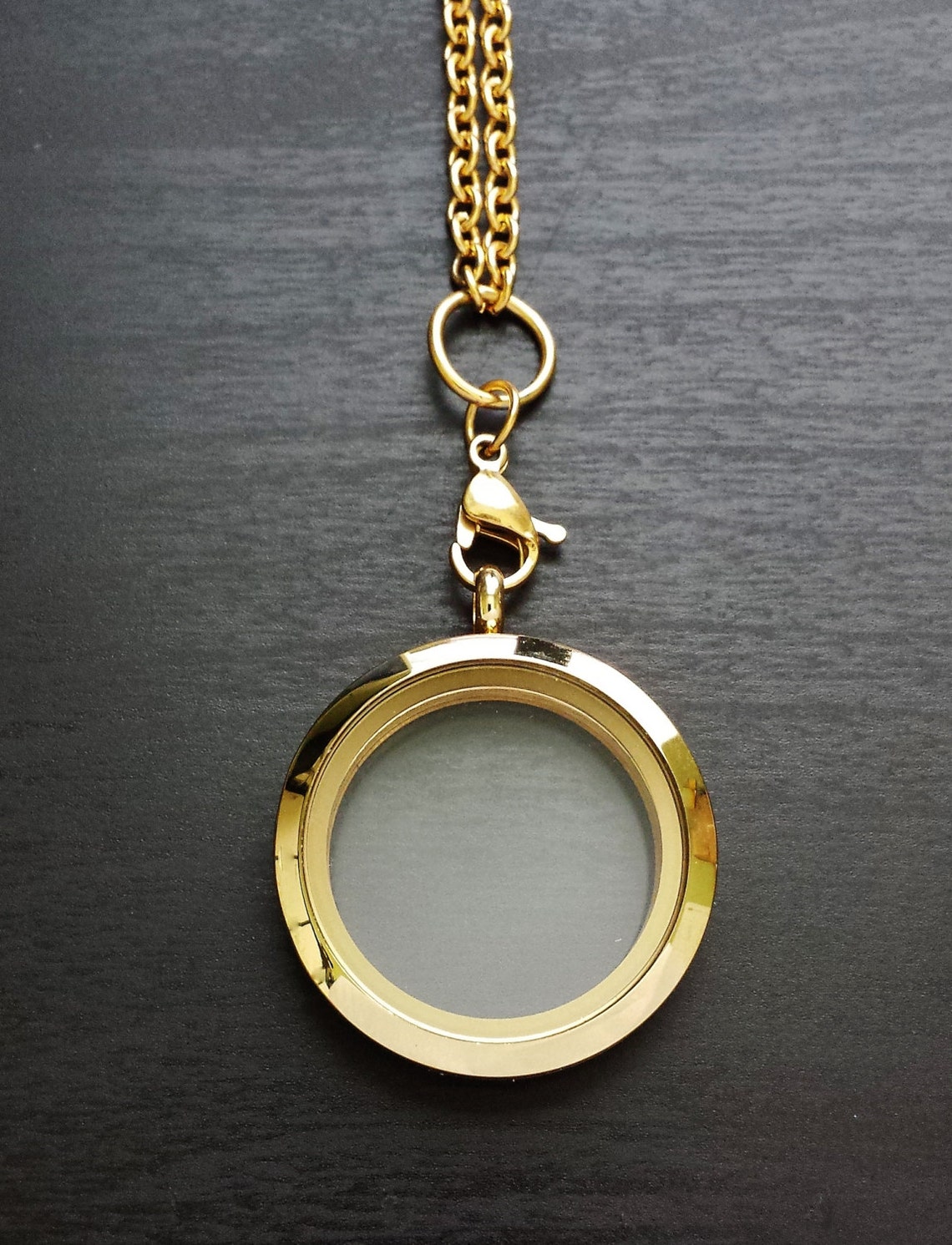 Large 30mm Gold Floating Locket Necklace-stainless | Etsy