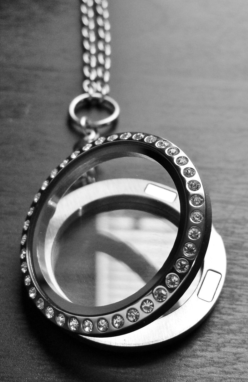 Large 30mm Silver Floating Locket-Magnetic Crystal | Etsy