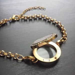 Gold Floating Locket Bracelet-25mm-memory Locket-stainless - Etsy