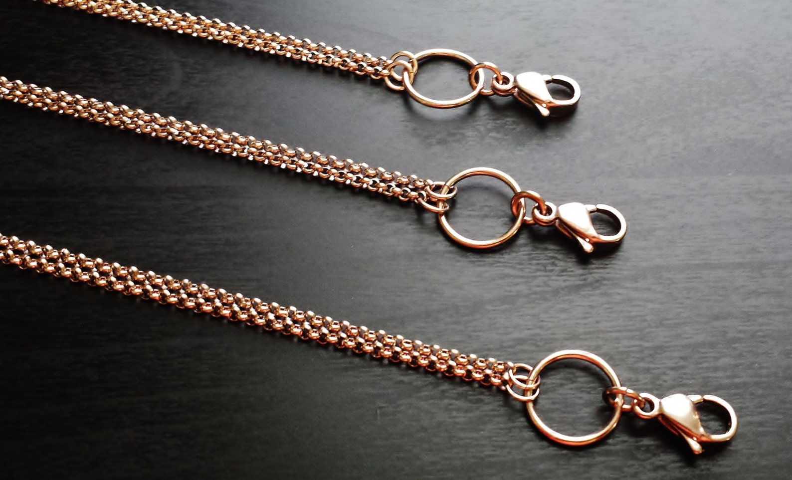 30" Rose Gold Rolo Chain for Use With Floating Lockets & Necklaces ...