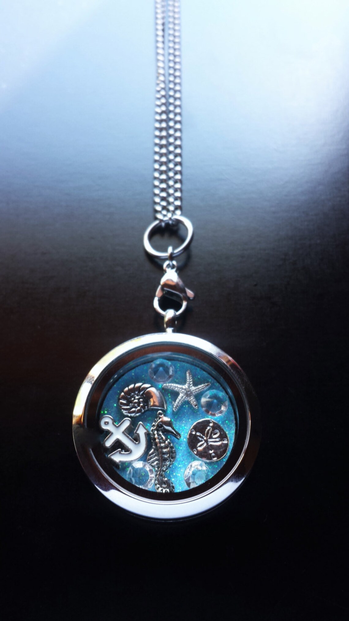 Ocean Life Floating Locket Necklace-includes Locket Chain - Etsy