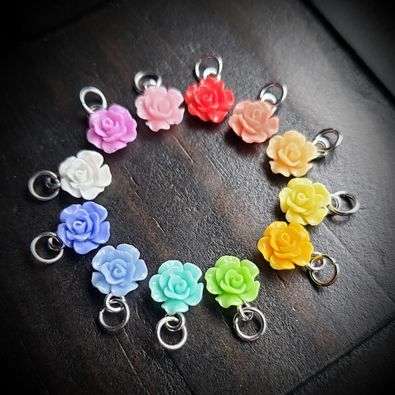 Rose Charm - Etsy