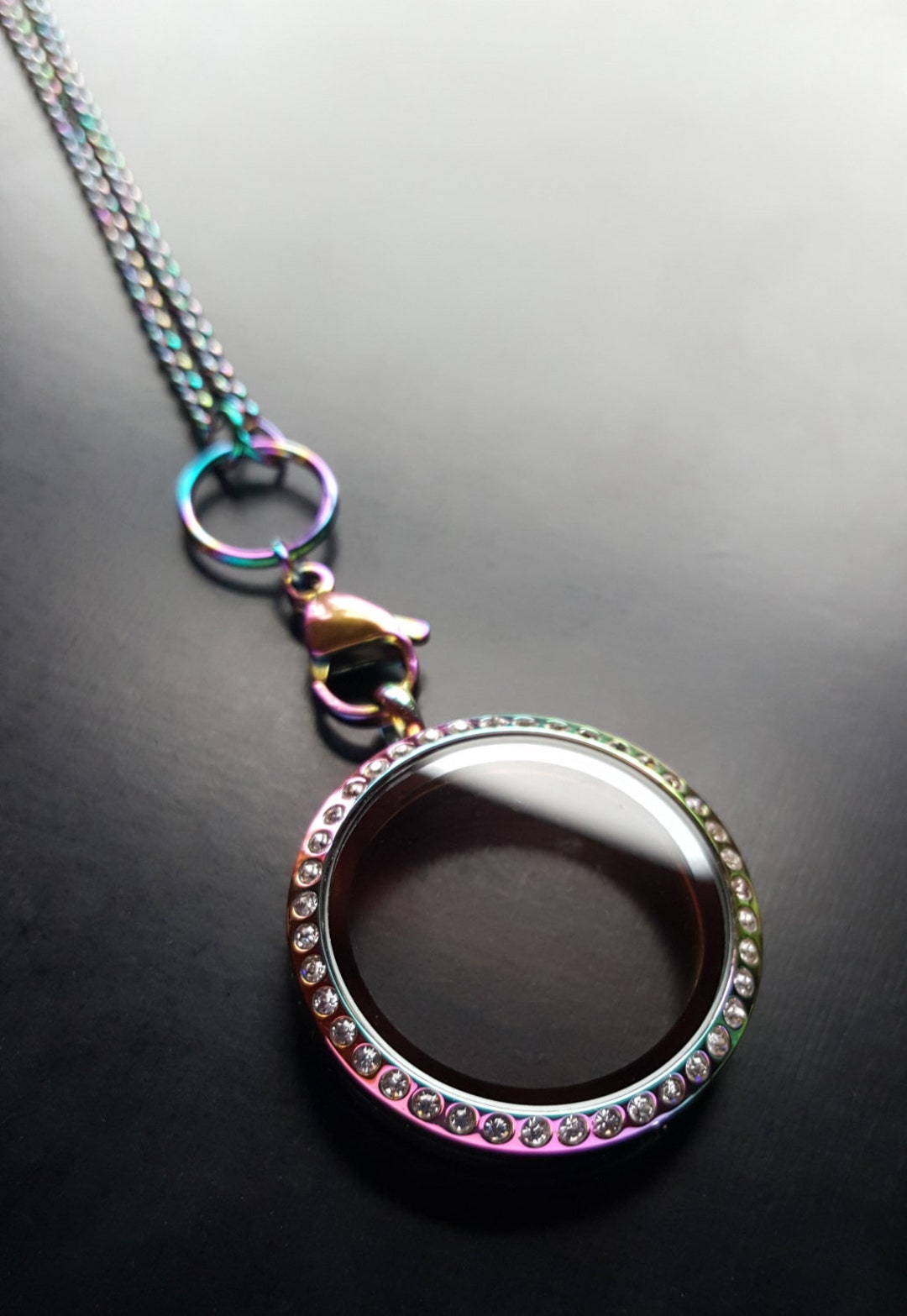 Large (30mm) Rainbow Floating Locket-stainless Steel-crystal Twist Face ...