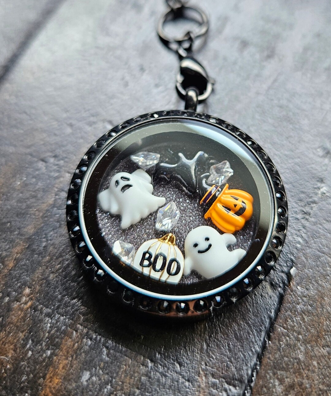 Halloween Floating Locket Set-includes Locket, Matching Necklace Chain ...