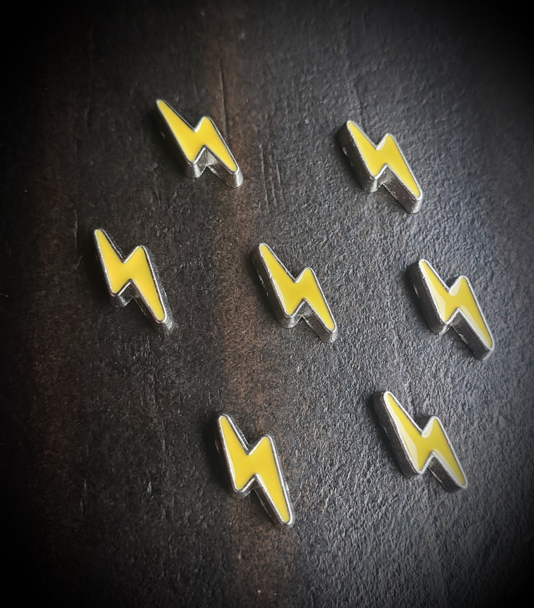 Yellow Lightning Bolt Floating Charm: 10mm Locket Charm (1 Piece) - Etsy