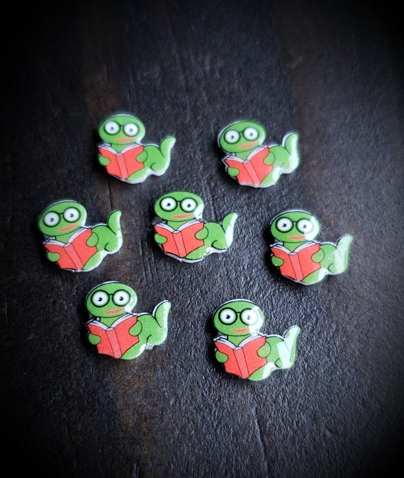 Bookworm Floating Charm for Floating Lockets-1 Piece-acrylic - Etsy