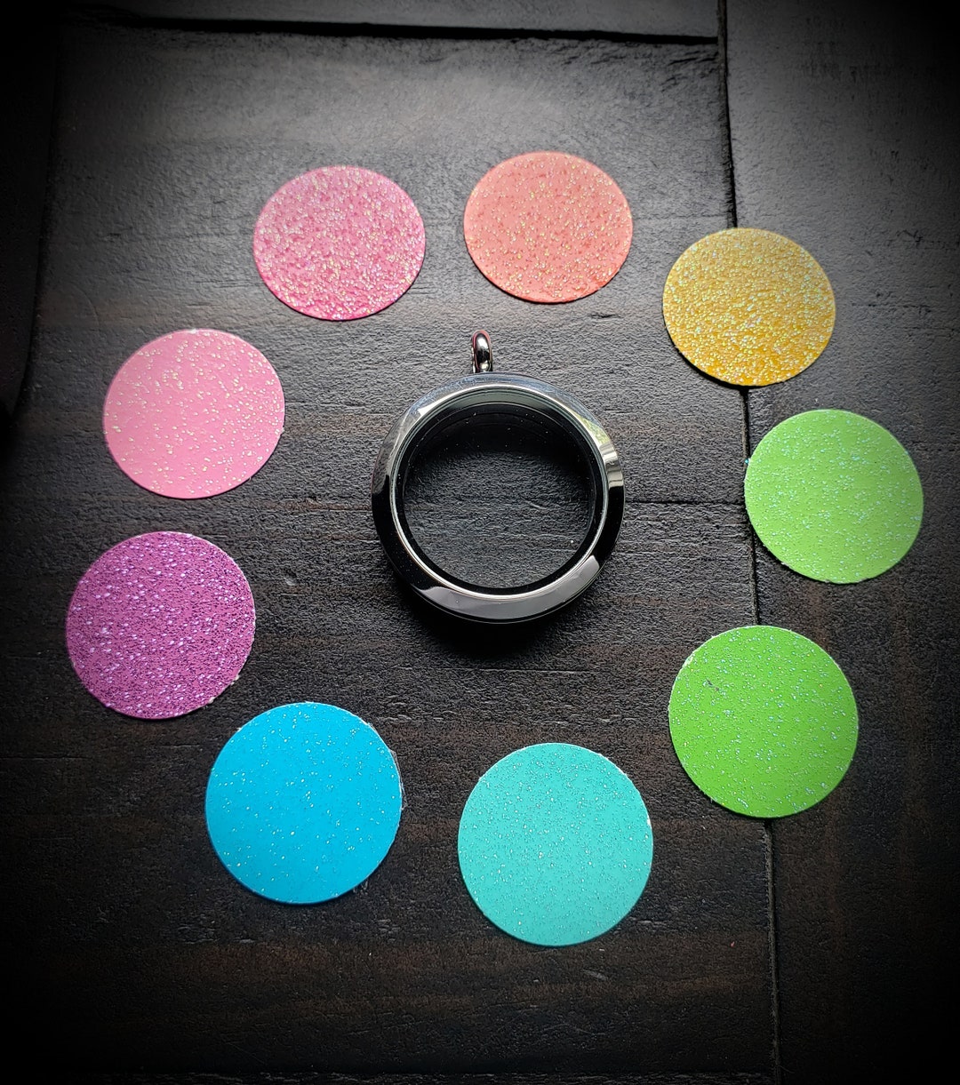 Glitter Window Insert for Floating Lockets: Interchangeable Back Plate ...