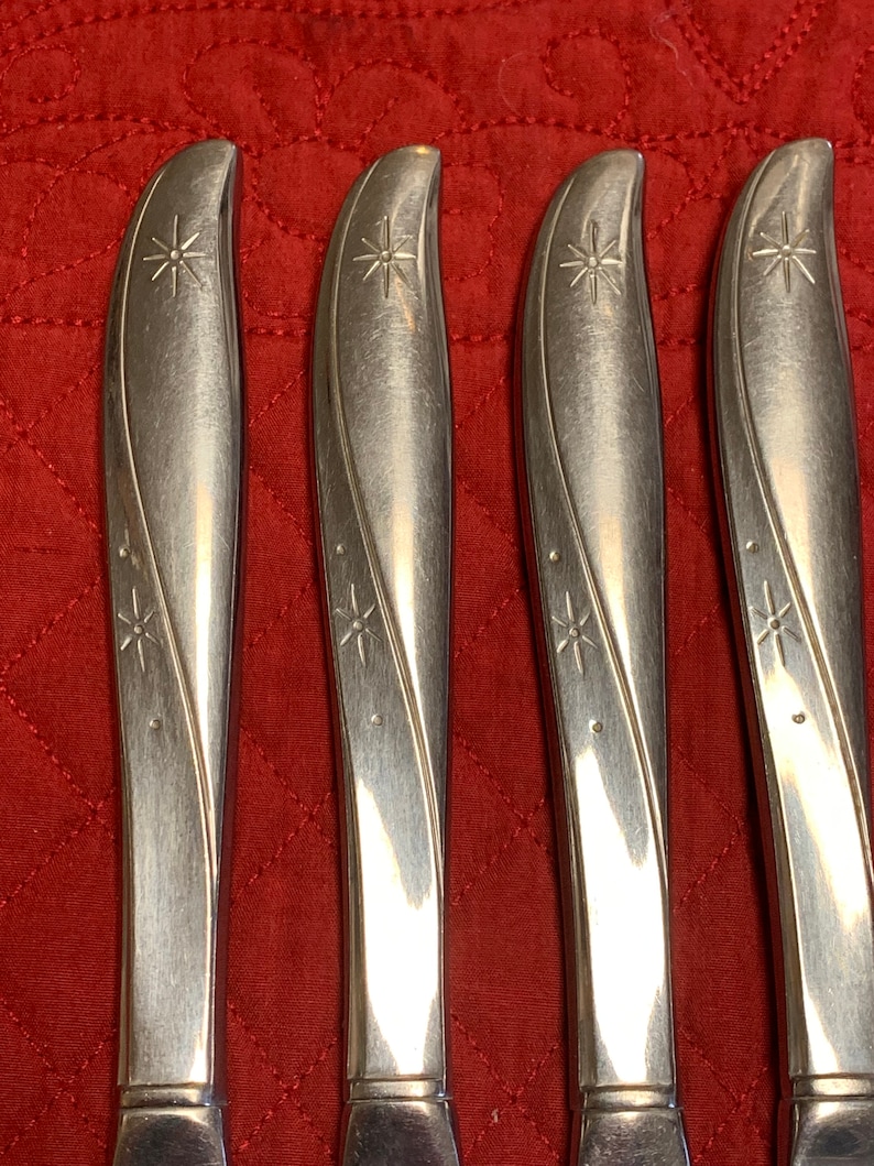 Set of 4 Oneida Twin Star Stainless Steel Dinner Knives Solid Handle - Etsy