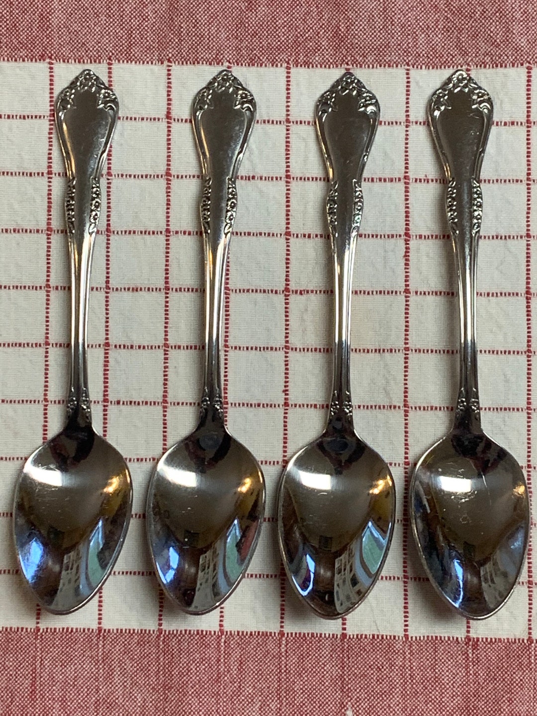 Set of 4 Wm Rogers Oneida Mansfield Stainless Steel Teaspoons - Etsy