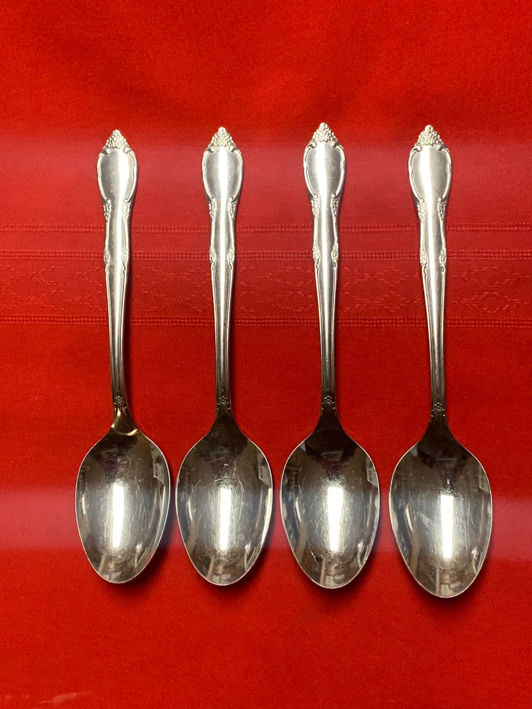 Set of 4 Oneida Mansion Park Stainless Steel Oval Soup Spoon ...