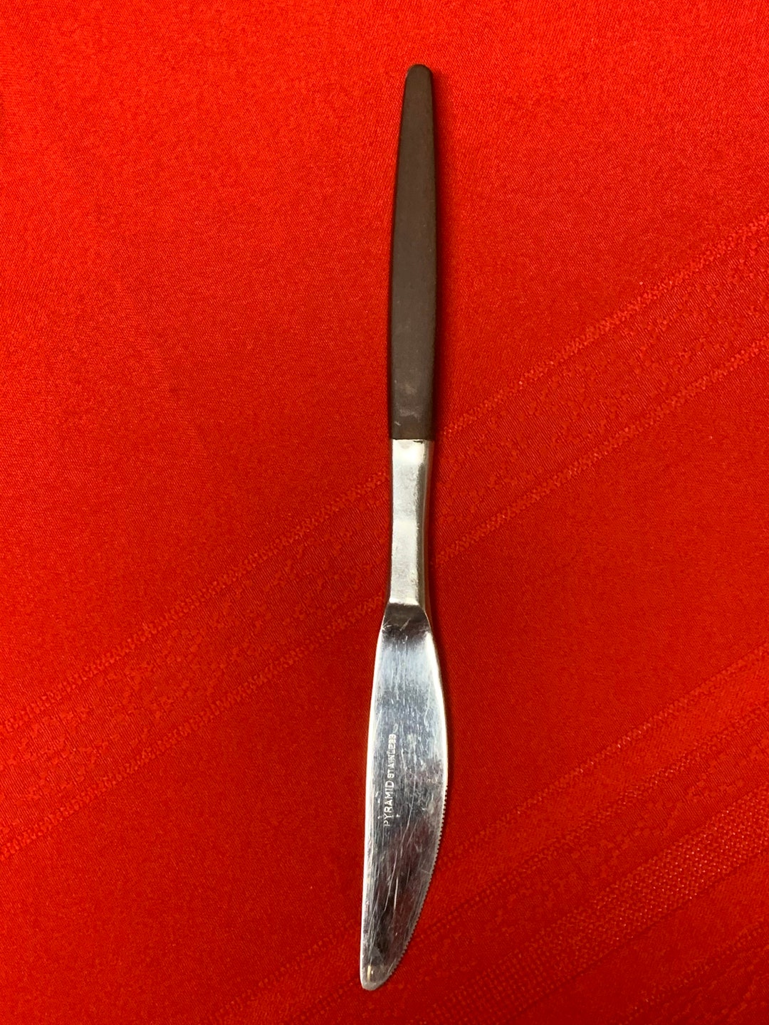 1 Pyramid Mid Century Modern Wood Handle Dinner Knife - Etsy