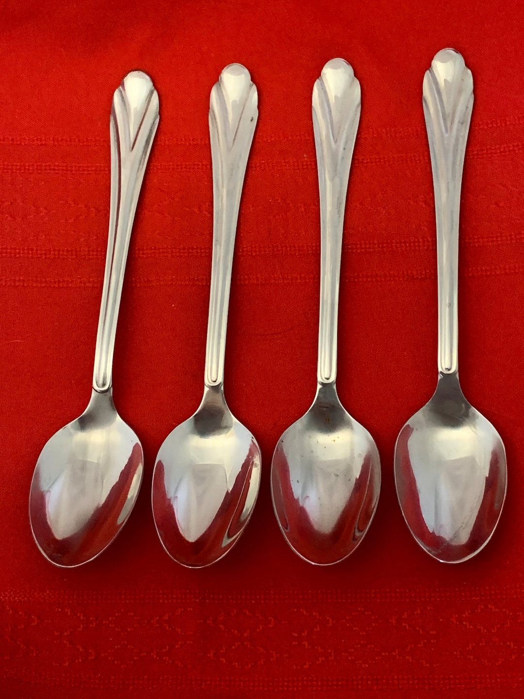 Set of 4 Hampton Silversmiths Rose Stainless Steel Teaspoons - Etsy