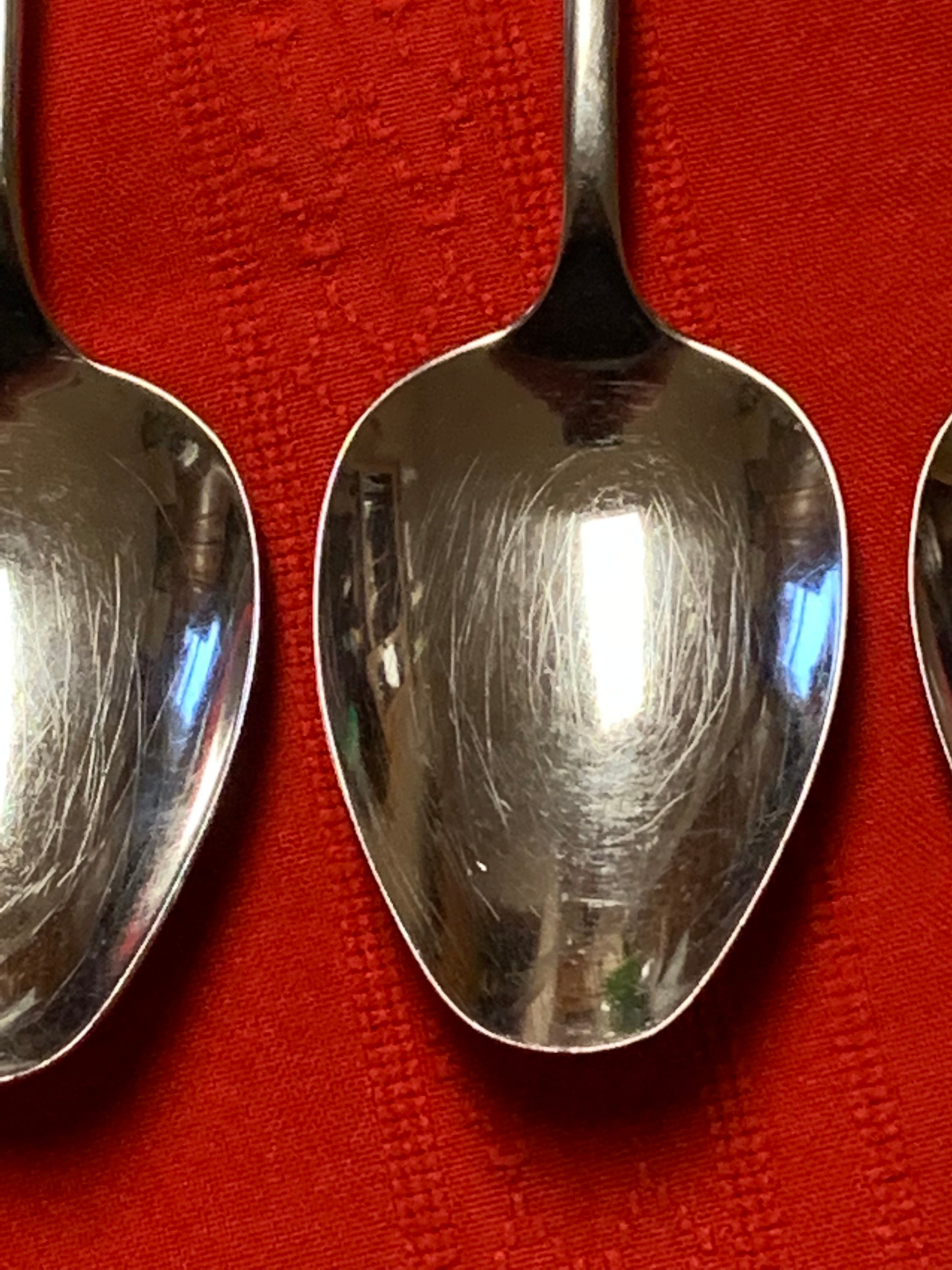 Set of 4 Oneida Modern Antique Deluxe Stainless Steel Oval Soup Spoons ...
