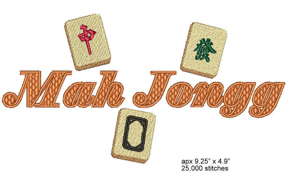 Mah Jongg Digitized Embroidery Design - Etsy