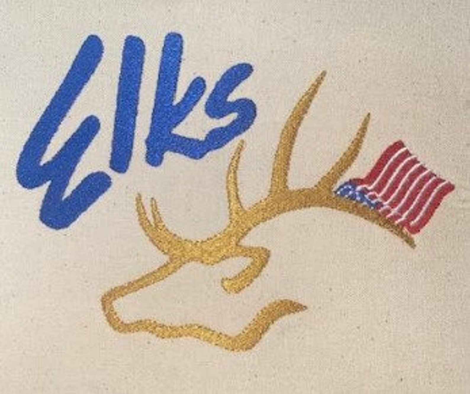 Elks Logo With Tatoo Art and With an American Flag Digitized Embroidery ...