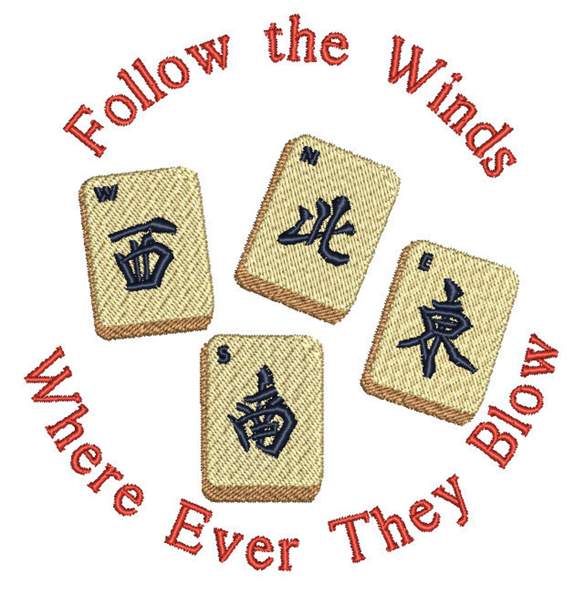 Mah Jongg Winds Digitized Embroidery Designs - Etsy