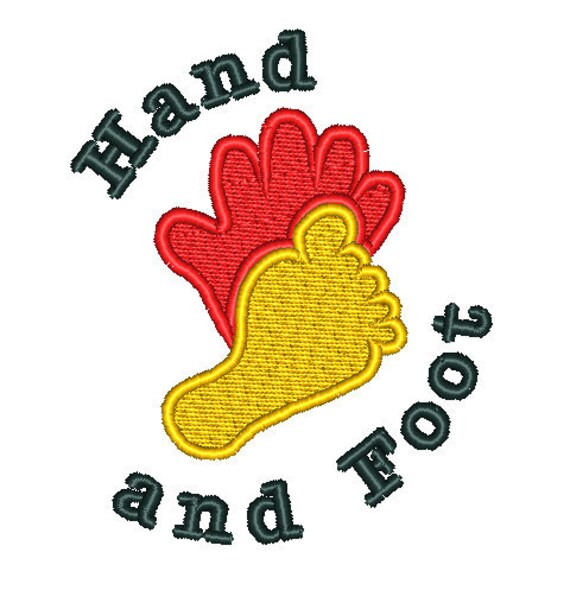 Hand and Foot Digitized Embroidery Design | Etsy