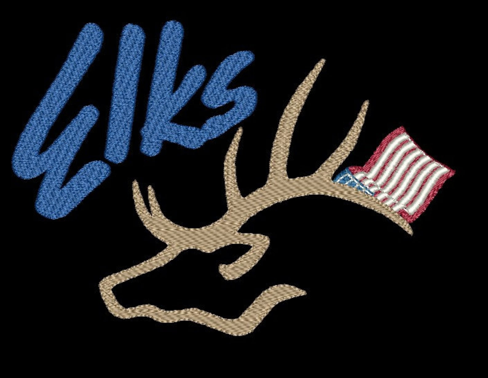 Elks Logo With Tatoo Art and With an American Flag Digitized Embroidery ...