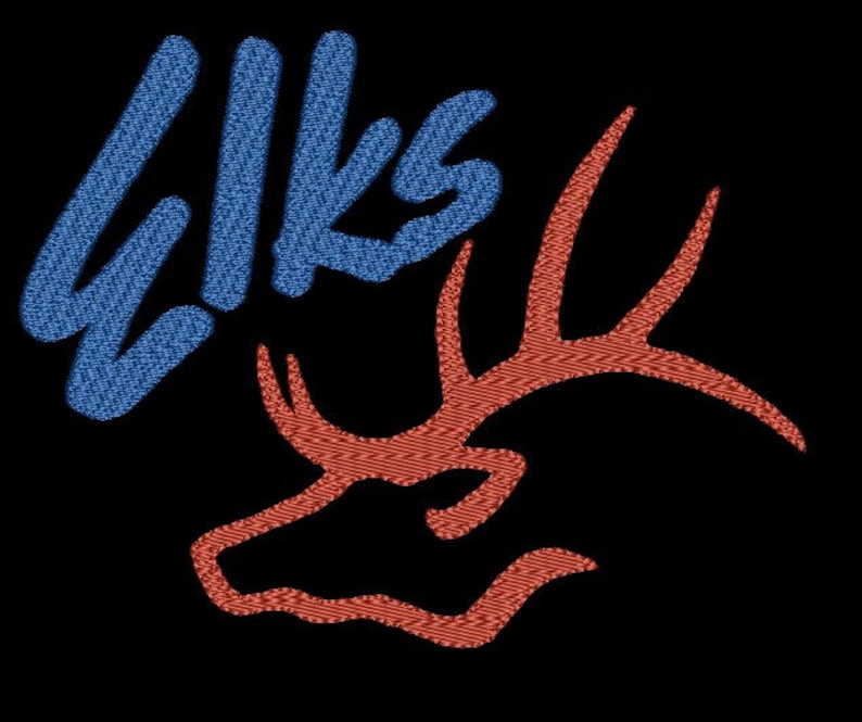 Elks Logo With Tatoo Art and With an American Flag Digitized Embroidery ...