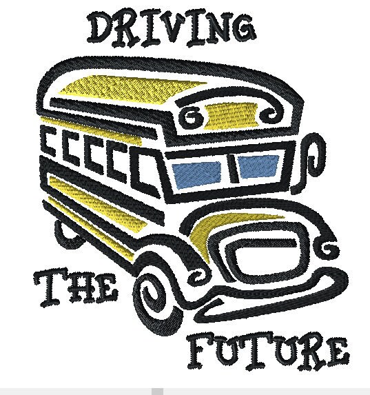 Driving the Future School Bus Digitized Embroidery Design - Etsy