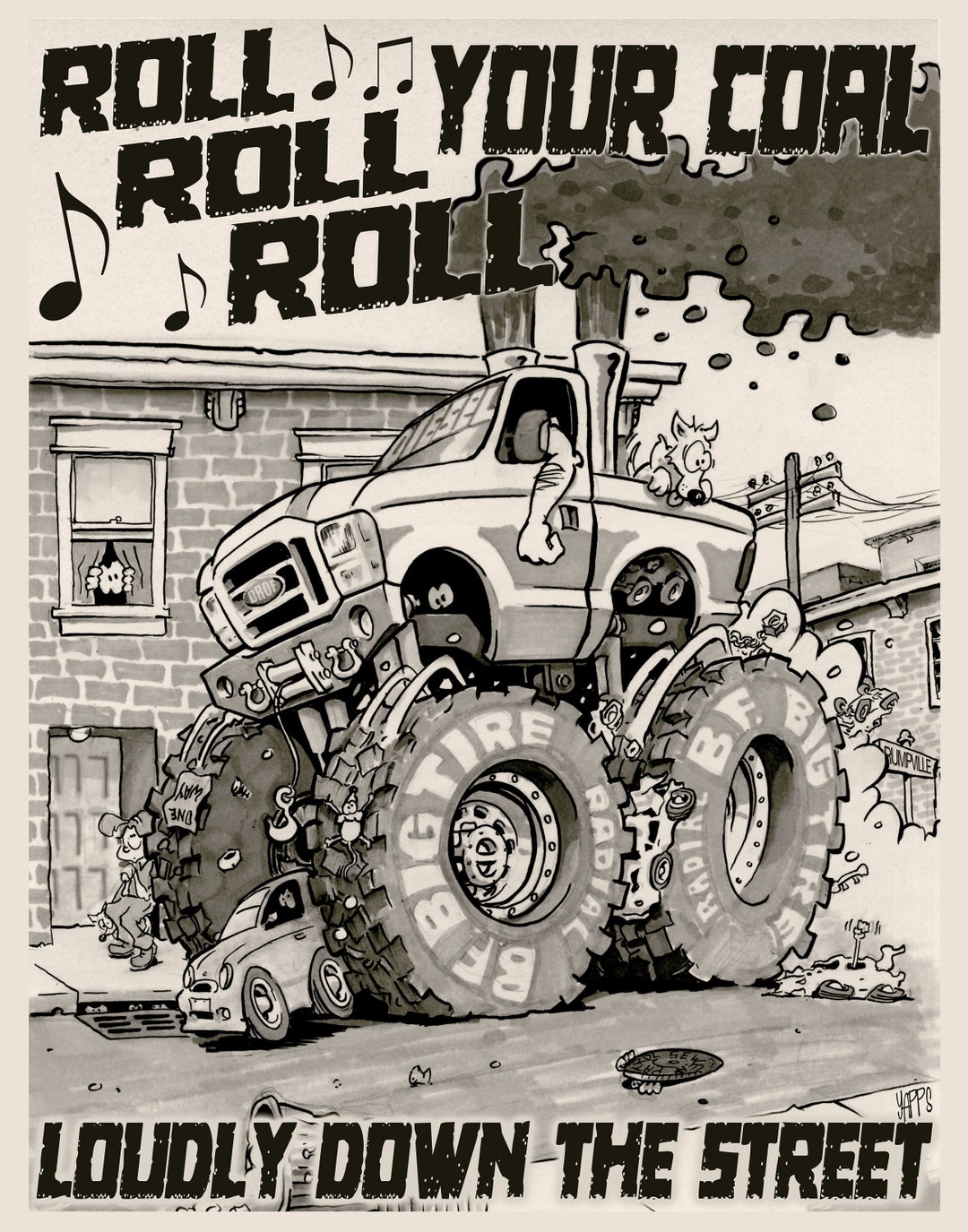 Roll, Roll Your Coal Print - Etsy