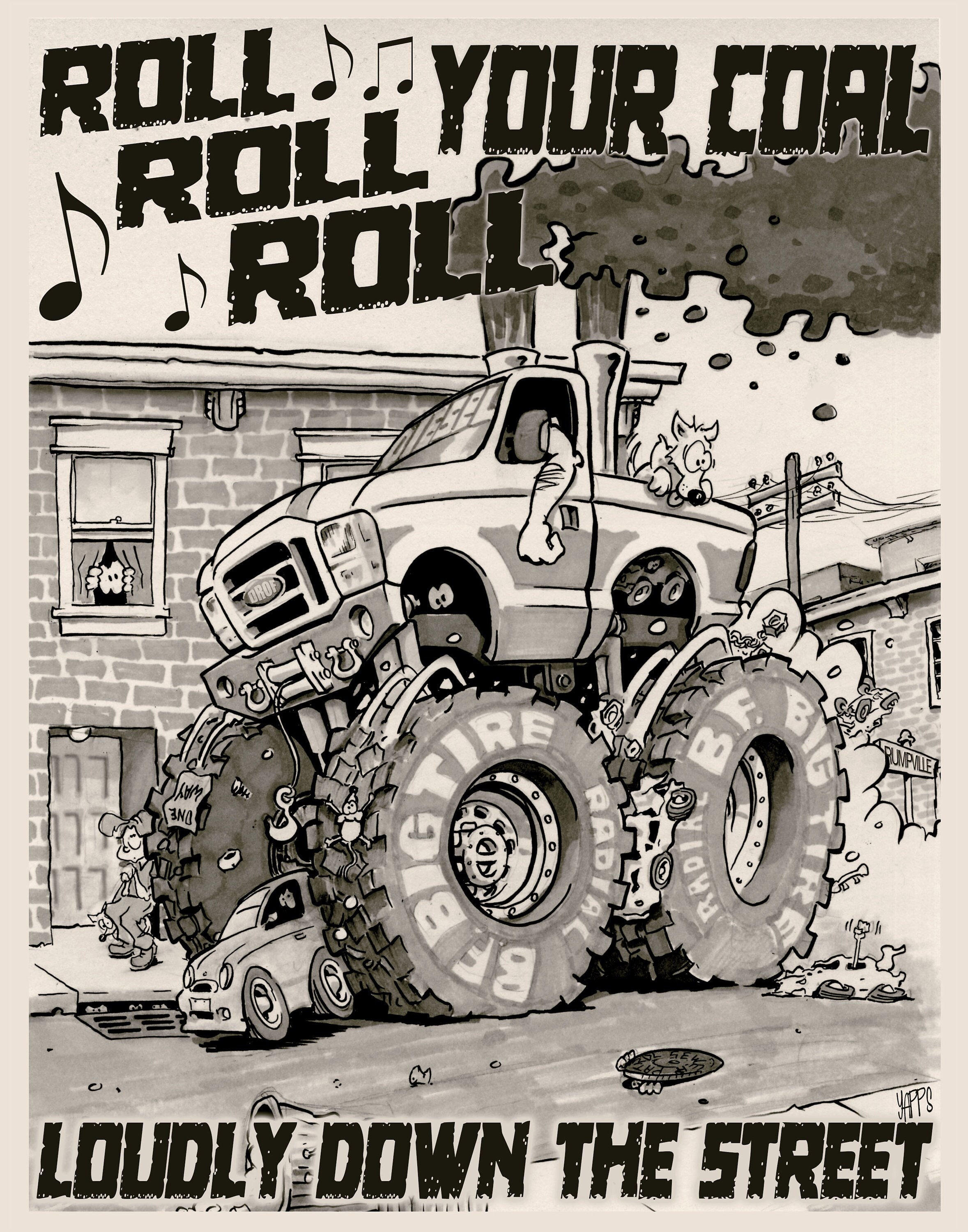 Roll, Roll Your Coal Print - Etsy