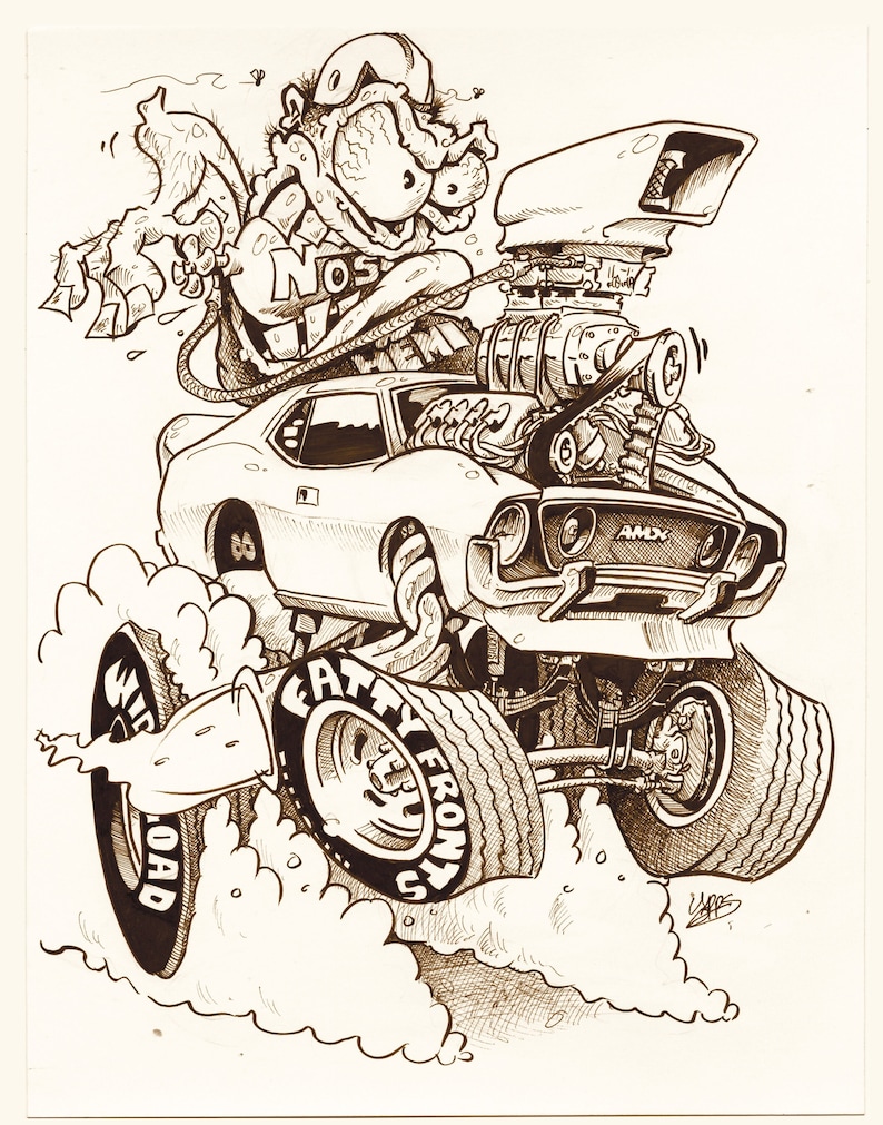 AMX Hot Rod Cartoon Art Print - Etsy