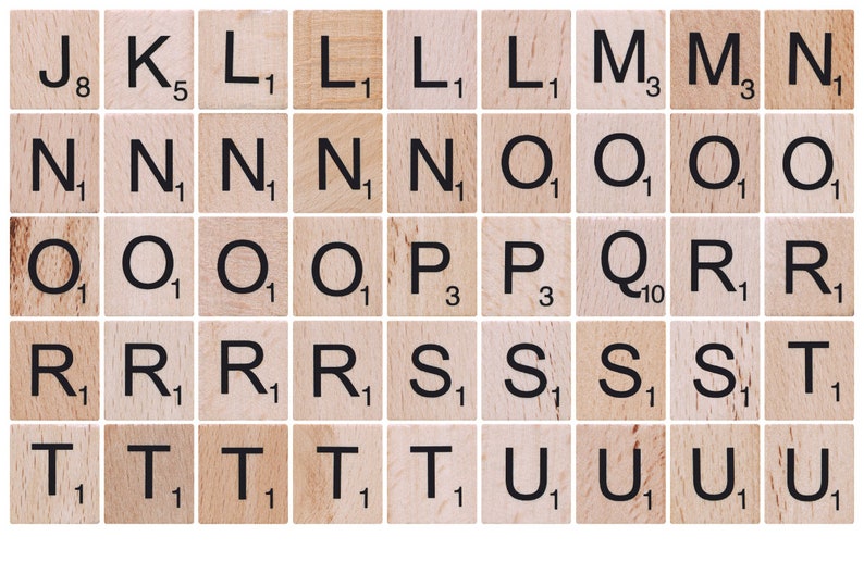 100 Digital Scrabble Tiles - Scanned From a Real Vintage Game ...