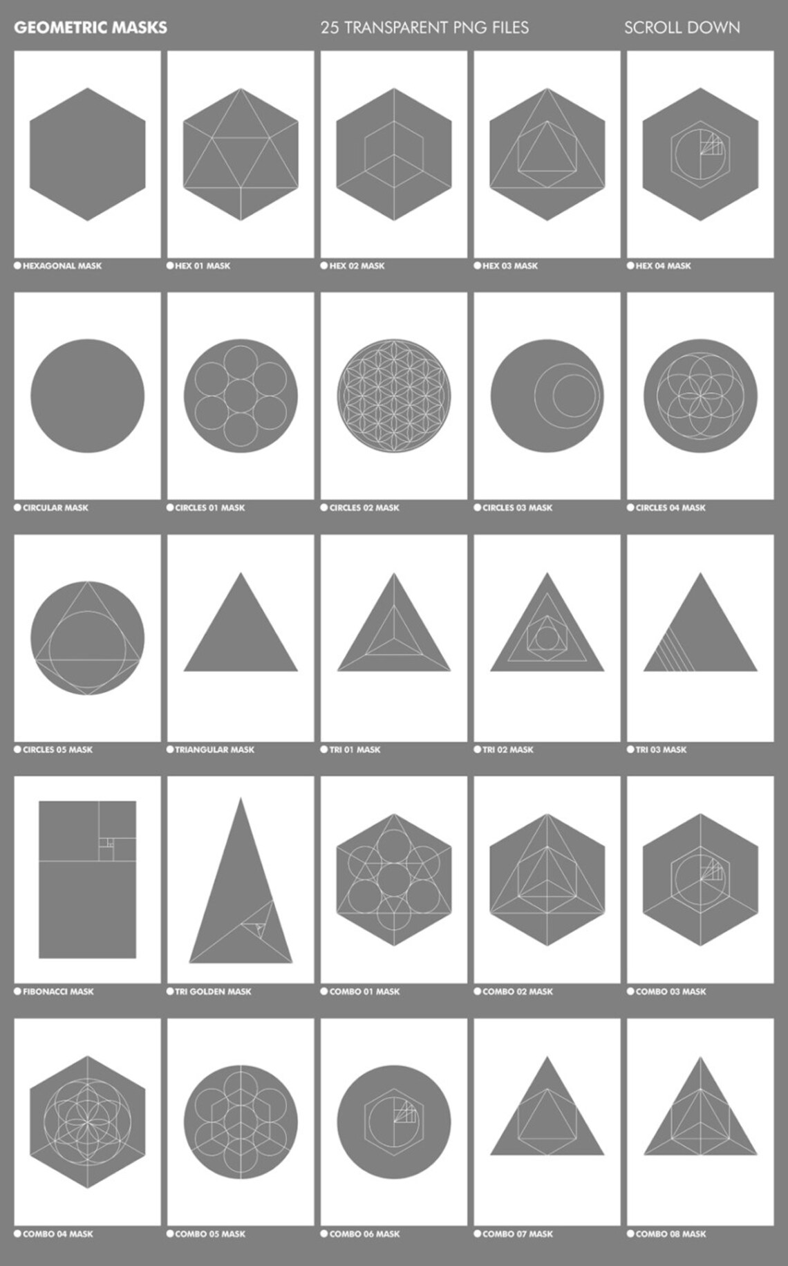 50 Geometric Items. PNG Resources. Digital Download. Art, Print, T ...