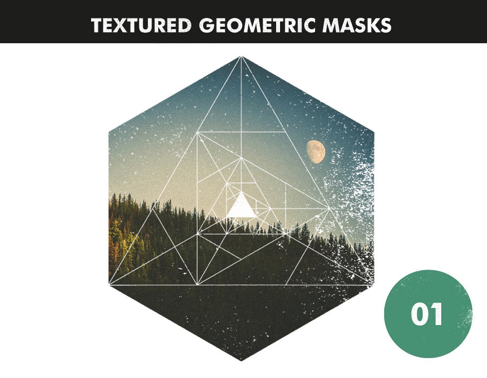 15 Geometric Masks. PNG Resources. Digital Download. Art, Print, T ...