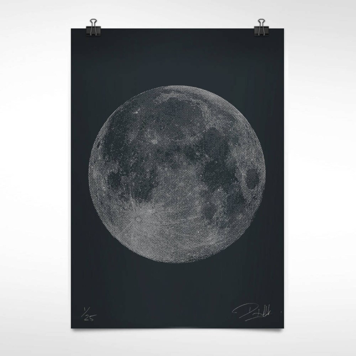 Halftone Silver Moon. Vector, PNG, JPEG. Digital Download. Art, Prints ...