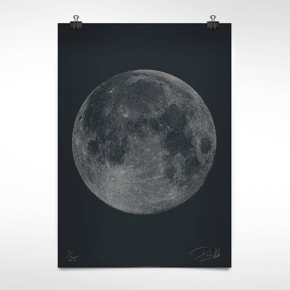 Halftone Silver Moon. Vector PNG JPEG. Digital Download. - Etsy