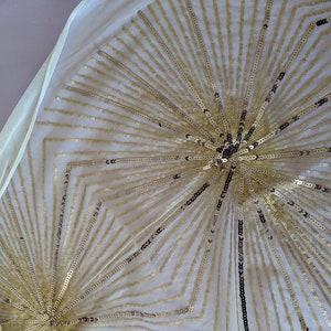 Sequin Mesh Fabric Rose Gold Fabric Geometric Art Deco Pattern 2 YARDS ...