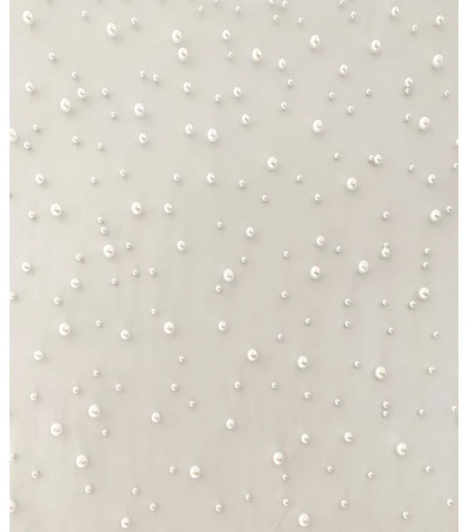 Pearl Mesh Bridal Fabrics off White Sheer Embroidered Tulle REMNANT ...