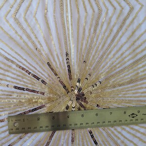 Sequin Mesh Fabric Rose Gold Fabric Geometric Art Deco Pattern 2 YARDS ...