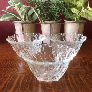 Indiana Glass Clear 3 Glass Cabbage Leaf Shaped Dessert Bowls, Wild ...