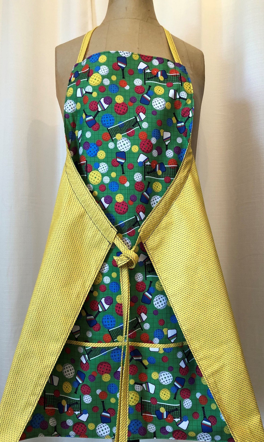 Pickleball Apron Lined W/pockets, Extra Long Ties, One Step Adjust ...