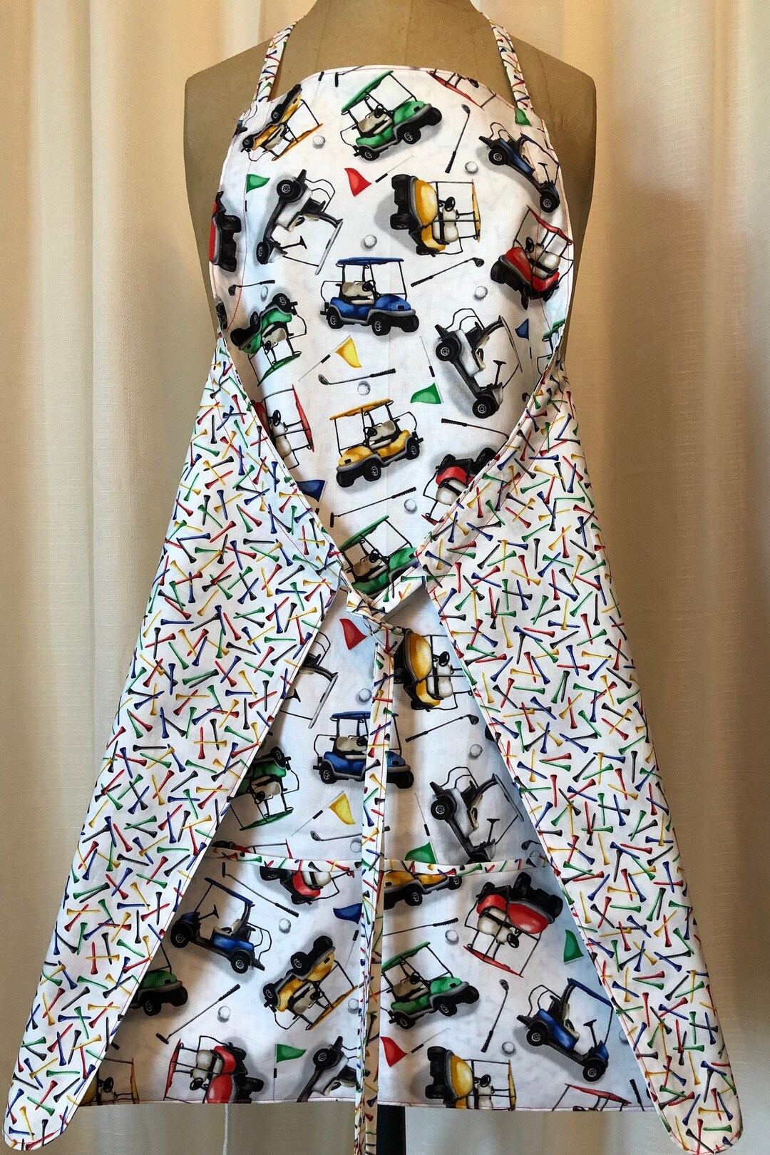 Golf Cart Apron, Reversible W/pockets, Extra Long Ties, One Step ...