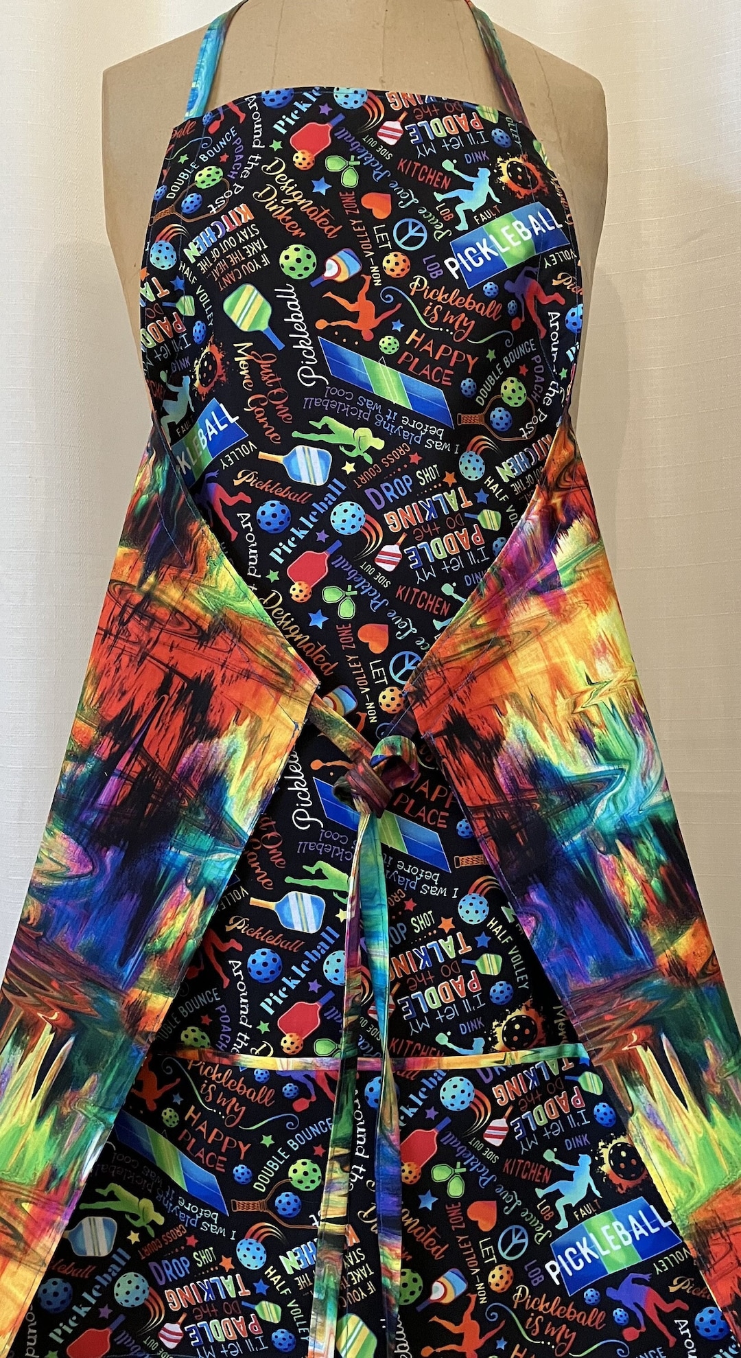 Pickleball Apron Lined W/pockets, Extra Long Ties, One Step Adjust ...