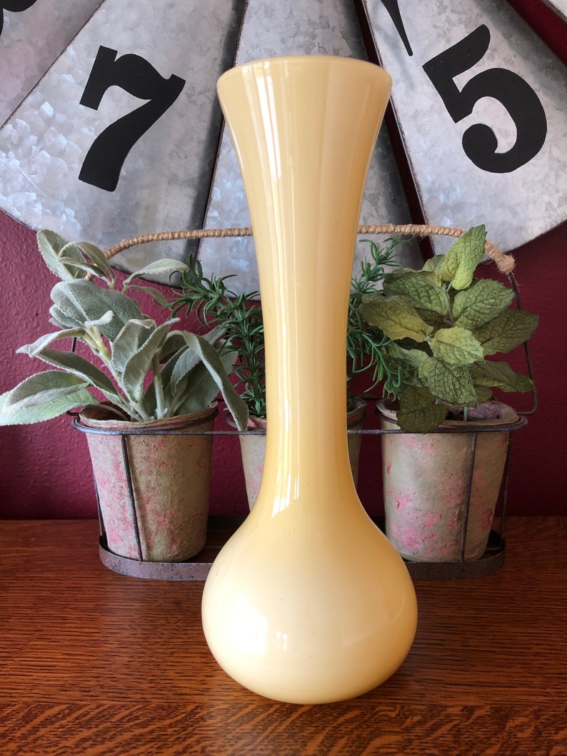 Mustard Color Blown Glass 10 Vase With Honey Colored - Etsy