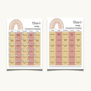 Editable Weekly Homeschool Checklist | Rainbow Boho Homeschool ...