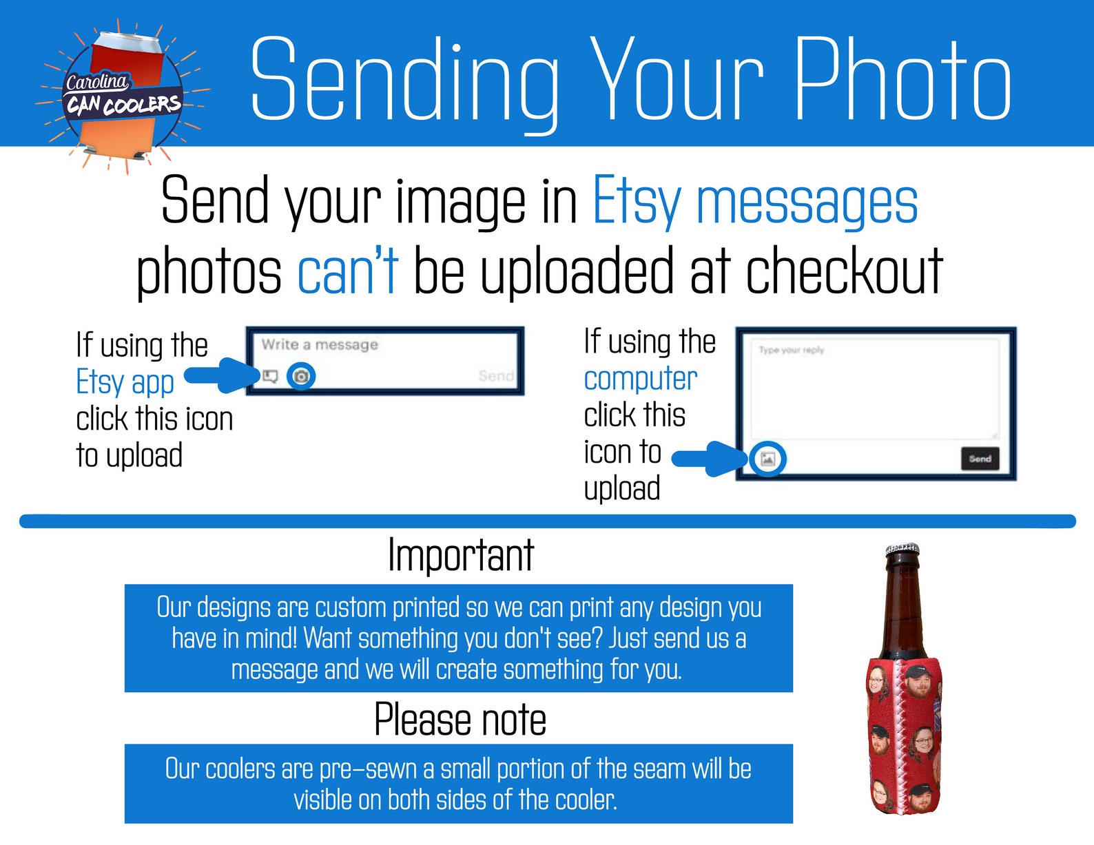 Personalized Can Cooler Beer Hugger Custom Picture Can | Etsy