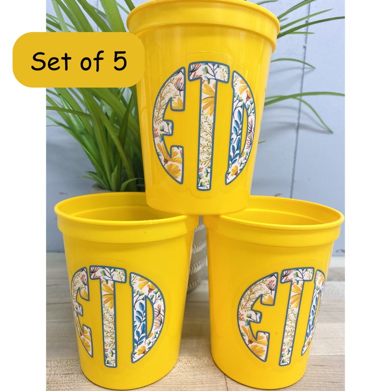 Monogram Cups - Etsy