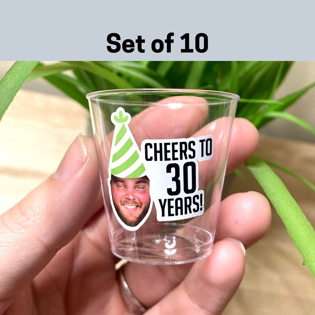 Set Of 10 Plastic Shot Glasses Personalized Custom Shot Glasses Bulk 30th Birthday Decorations