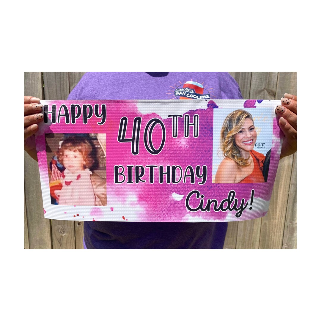 Birthday Banner Personalized With Photo, Birthday Banner With Picture ...