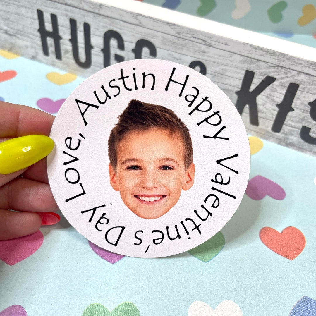 Set of 9 Personalized Valentines Day Sticker, Kids Valentines Stickers ...