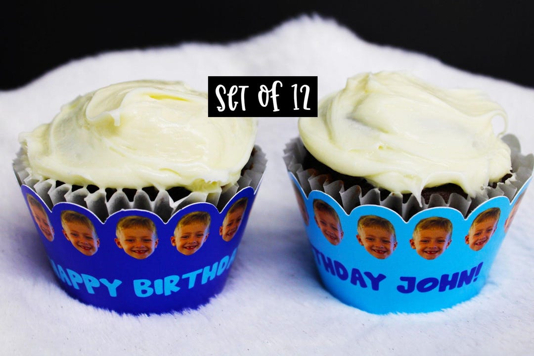 Personalized Birthday Cupcake Wrappers, Custom Birthday Party Decor ...