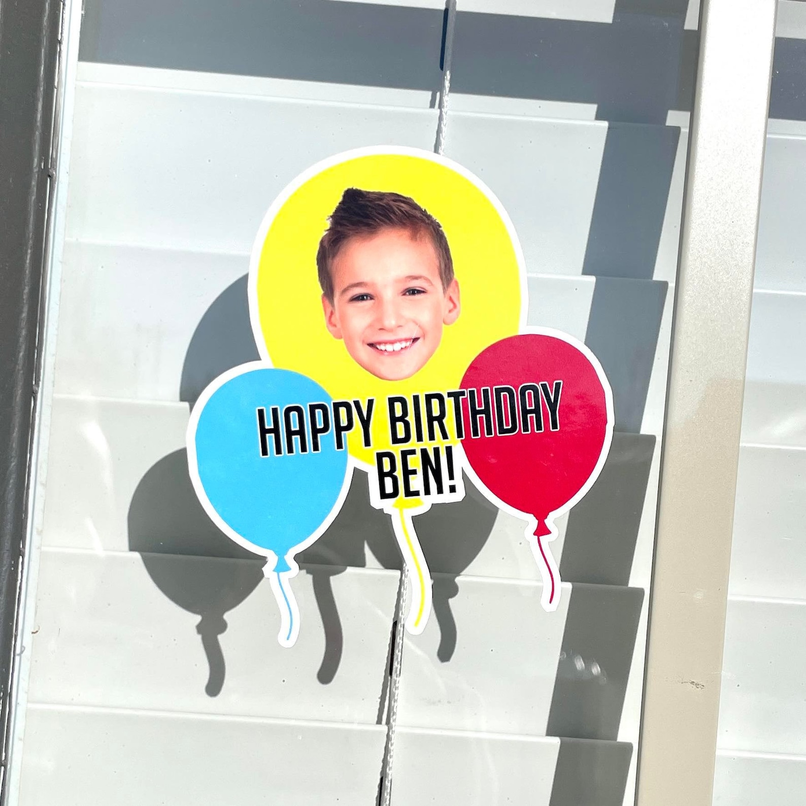 Custom Birthday Window Cling, Personalized Photo Window Cling, Birthday ...