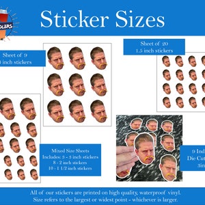 Custom Face Stickers, Personalized Stickers, Custom Party Favors, 30th ...