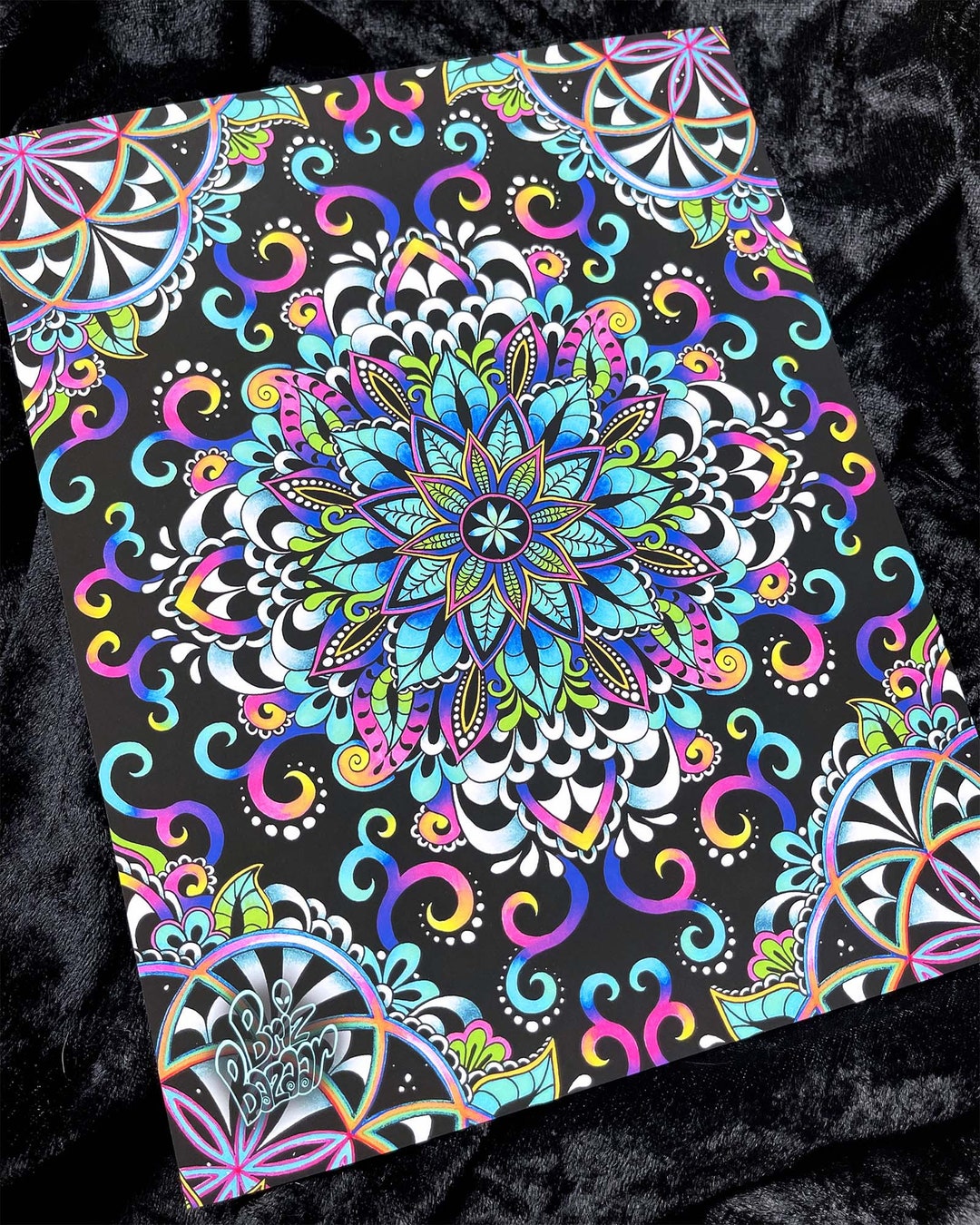 Mandala Art Print / Zentangle Art / Sacred Geometry / Trippy - Etsy